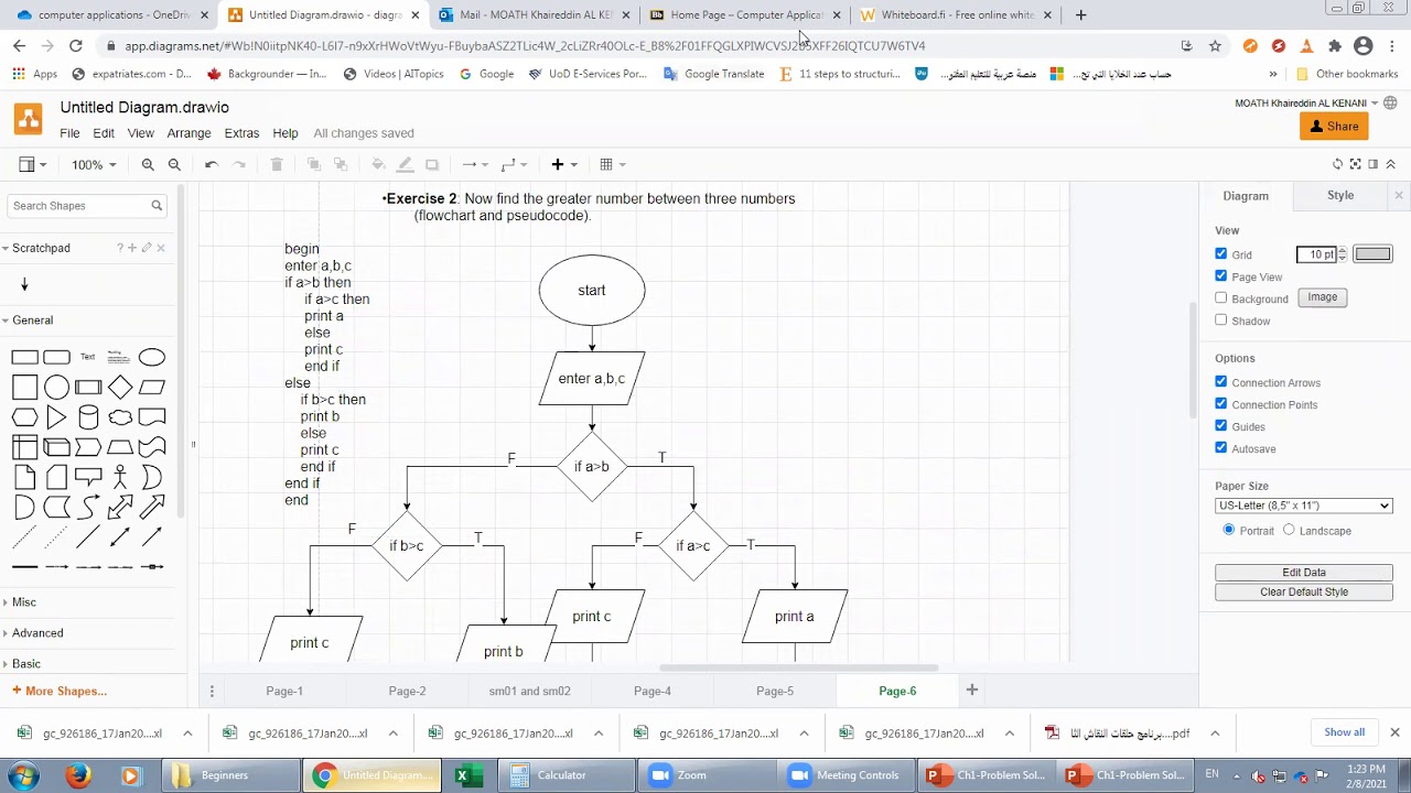 Repetition control structure algorithm -(while and for) and a question ...