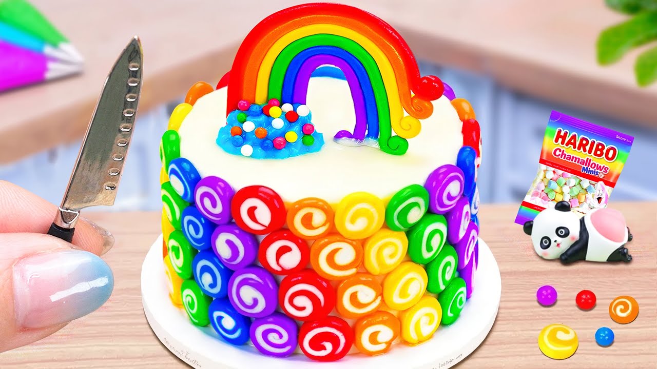 Delicious Rainbow Marshmallow Cake 🌈 Loving Miniature Cake Decorating Tutorials 🎈 Unbox ...
