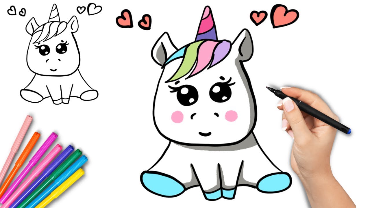 Unicorn Drawing for kKids | Cutest Unicorn | Easy Unicorn Drawing for ...