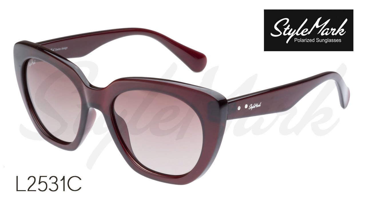 StyleMark Polarized L2531C женские бордовые cолнцезащитные очки - YouTube