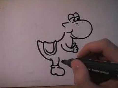 Simple Yoshi doodle speed drawing - YouTube