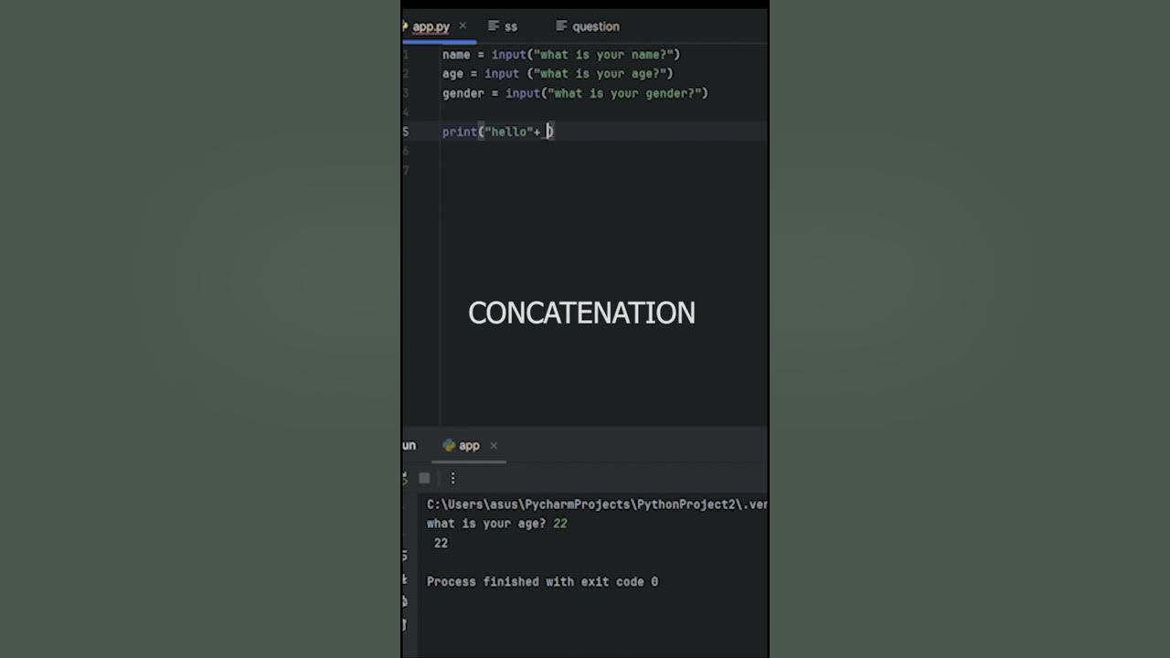 String concatenation #programming #pythonprogramming #pythonforbeginners #pythoninkannada # ...