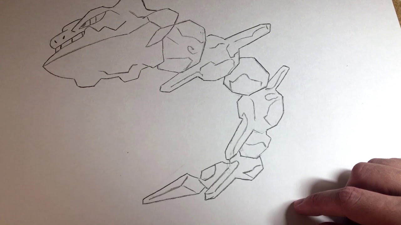 ハガネール Steelix (Haganeil) | How to draw | Step-by-step guide for Heiki ...