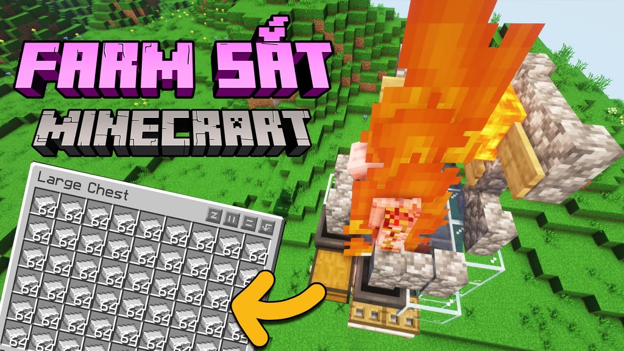 Cách Làm Máy Farm Sắt Đơn Giản Trong Minecraft - YouTube