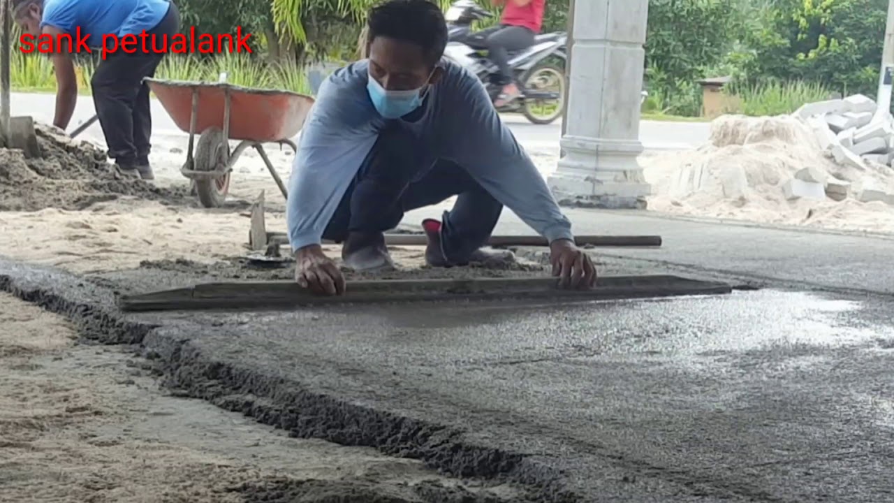 CARA PLASTER LANTAI ATAU RENDERING AGAR LURUS RATA DAN CEPAT - YouTube