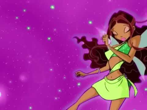 Winx Club ll Aisha Transformation with Pink Background (FanMade)