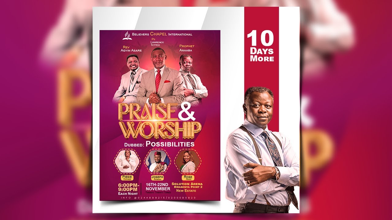 CHURCH COUNTDOWN FLYER DESIGN IN TWI - PHOTOSHOP TUTORIALS - YouTube