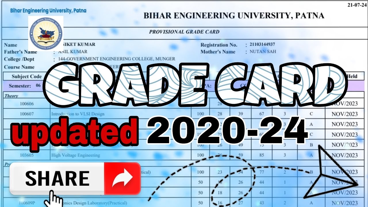 GRADE CARD 2020-2024 UPDATED BEU l BEU MARKSHEET l - YouTube