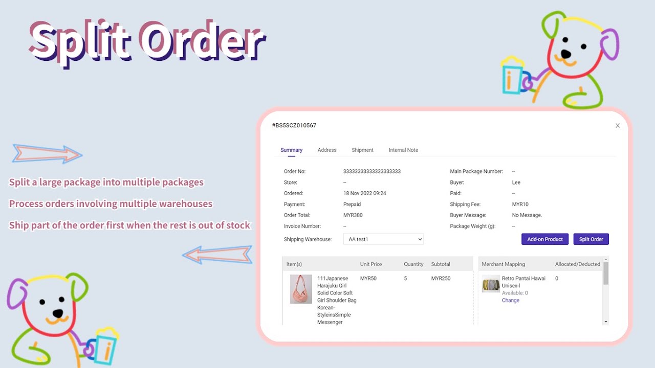 Split orders in BigSeller for better processing - YouTube