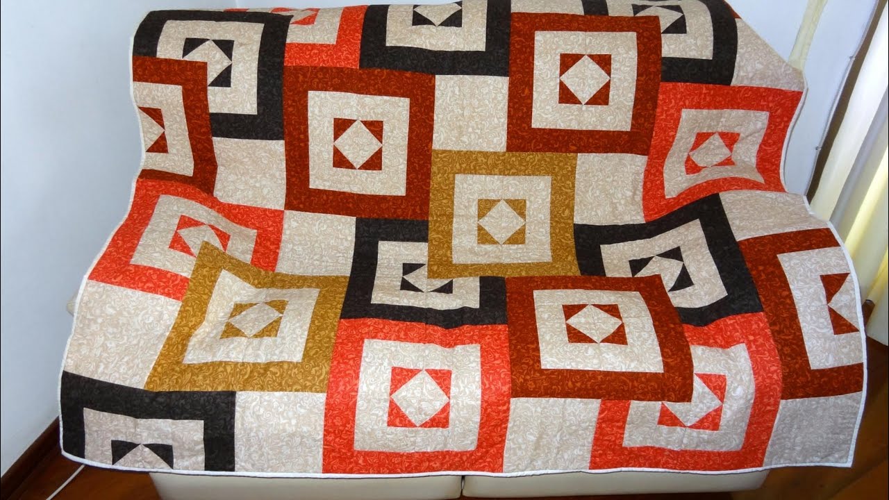 Patchwork - Manta/colcha ou panô em patchwork Os cubos - Patchwork Maria Adna - Técnica de ...