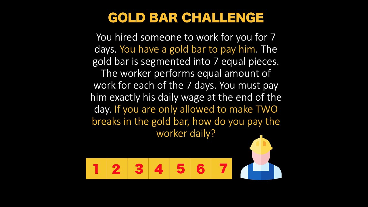 Math Puzzle : Dividing a Gold Bar - YouTube