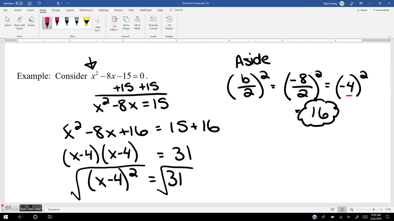 Completing the Square - YouTube
