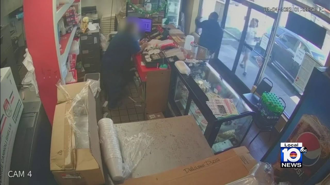 Surveillance video captures restaurant owner being attacked - YouTube