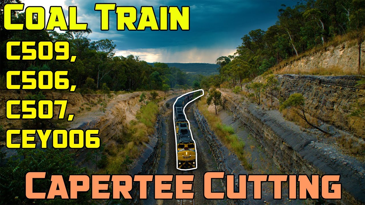 Coal Train climbing the steep grade up to Capertee Tunnel (stormy ...