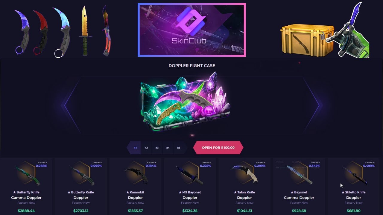 Opening Doppler Knife Cases (Skinclub) - YouTube