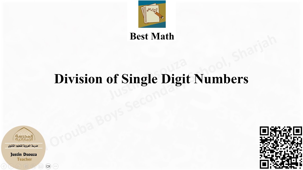 Division of Single Digit Numbers | Basic Math | - YouTube