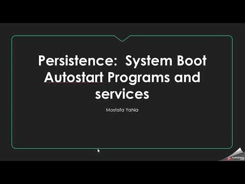 DFIR (Windows Forensics) Course: Persistence: System Boot Autostart Programs (ASEP) and services ...