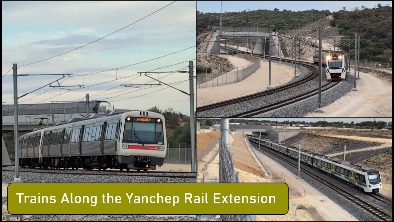 Trains Along the Yanchep Rail Extension - YouTube