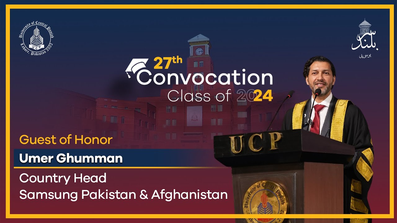 27th convocation - Address by Mr. Umer Ghumman - YouTube