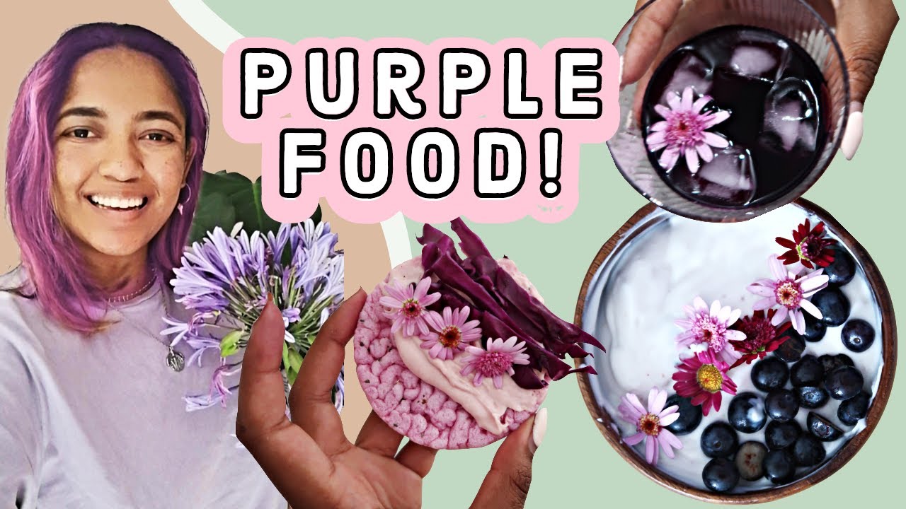 I Only Ate PURPLE FOOD for 24hrs Challenge! 2021 *aesthetic food* # ...