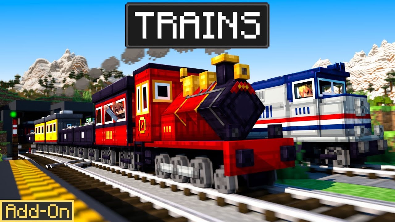 Los MEJORES TRENES para MINECRAFT BEDROCK - Trains REVIEW - YouTube
