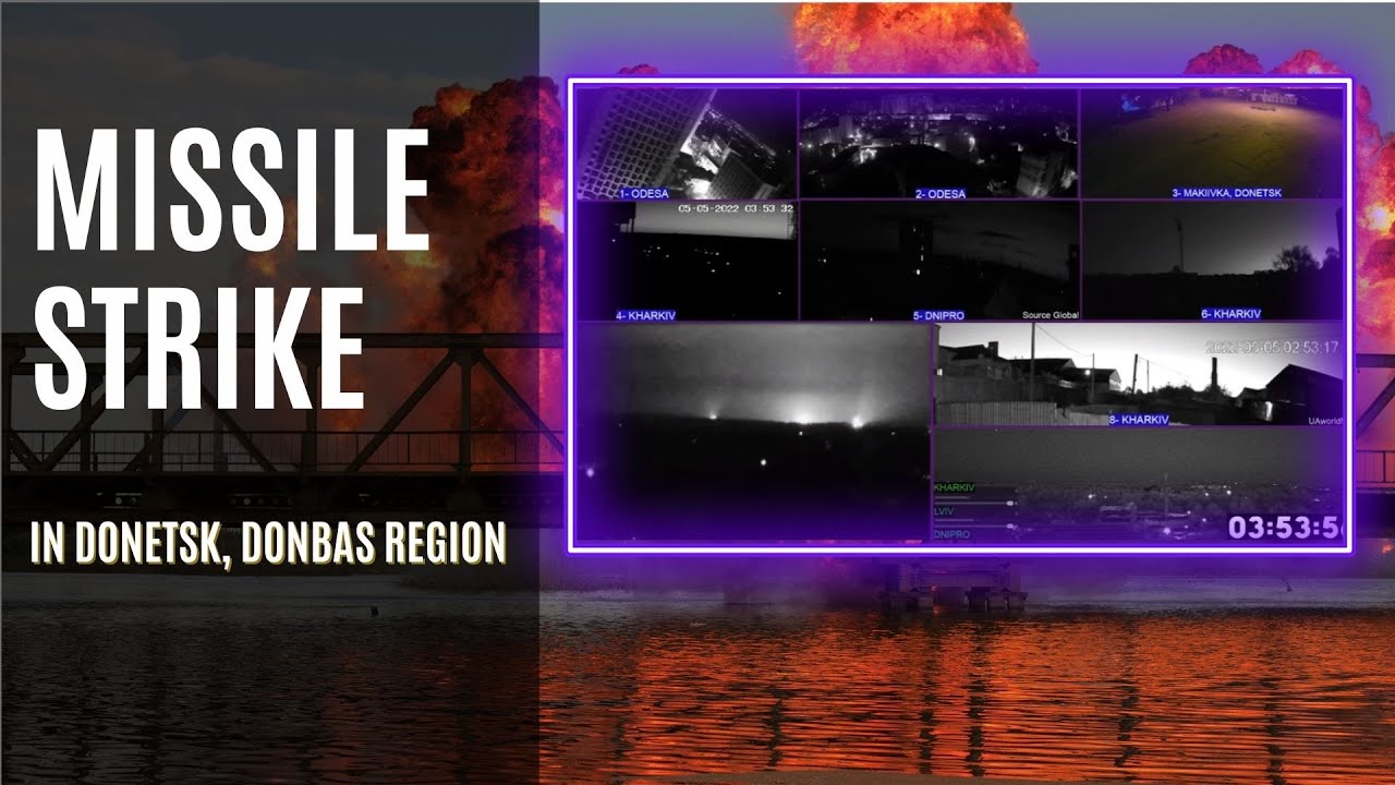 Donetsk Ukraine Explosion Captured on Live Cam - YouTube