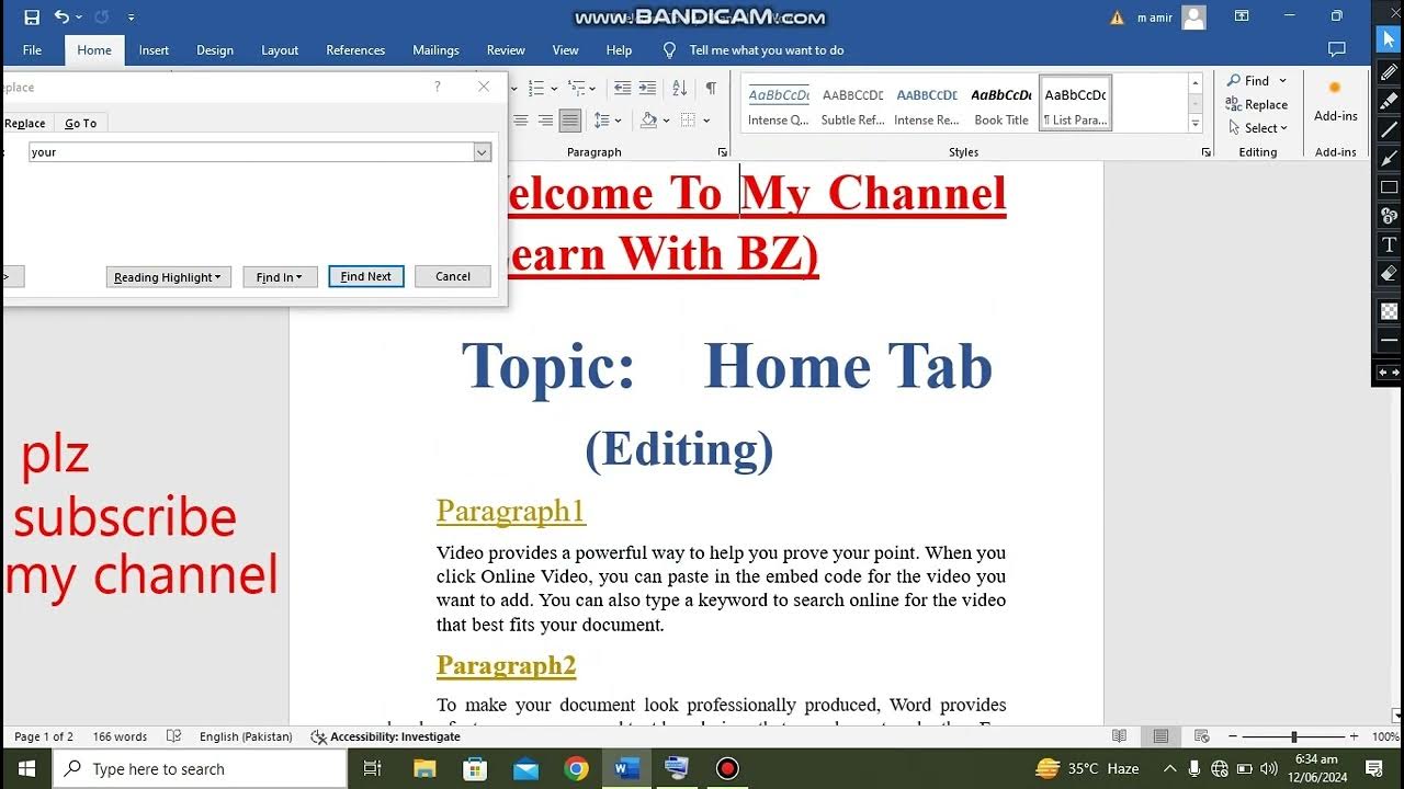 MS Word || (lecture 12)Editingblock in HOME TAB #microsoftword - YouTube