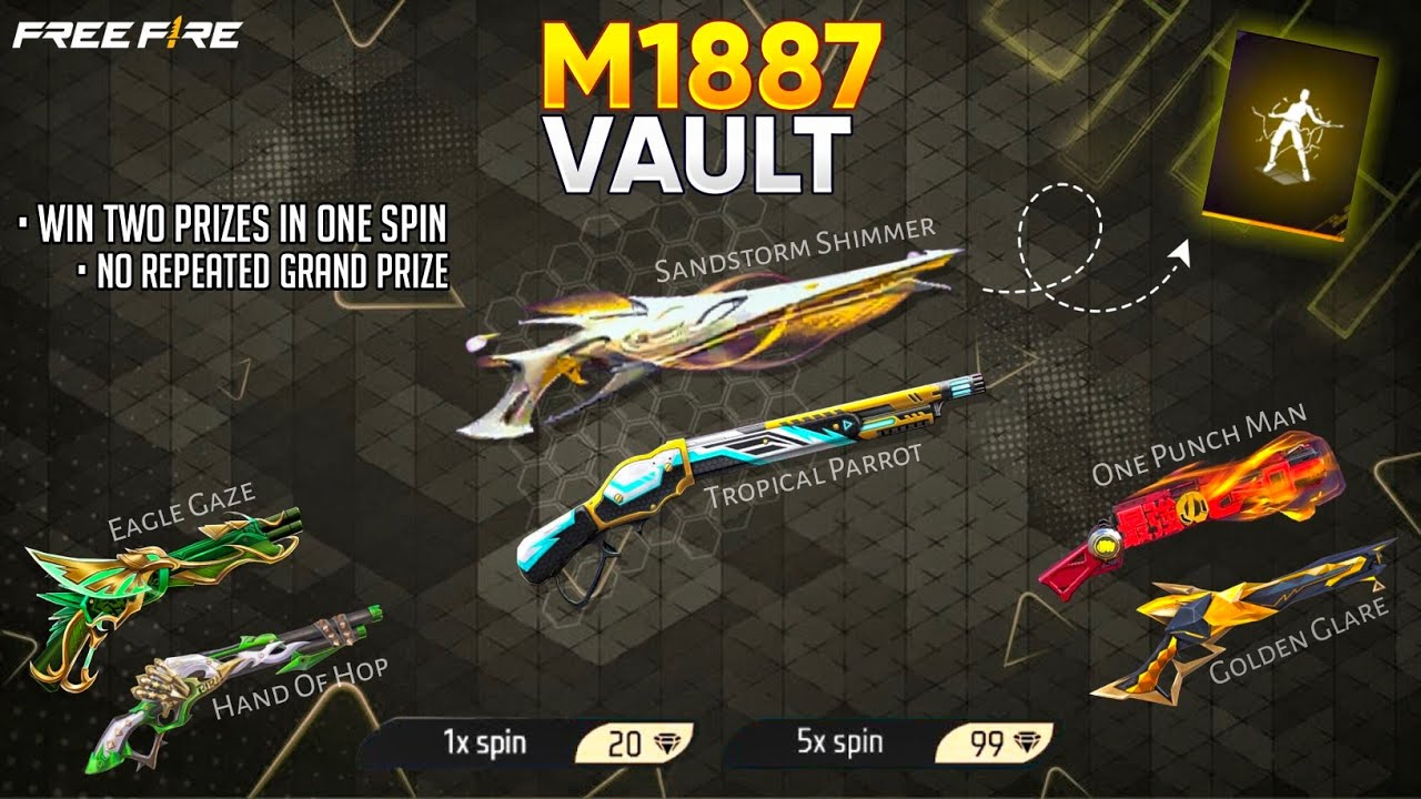 LEGENDARY M1887 2.0 🤯💥| TROPICAL PARROT M1887 RETURN | ONE PUNCH MAN M1887 RETURN | FF NEW EVENT ...