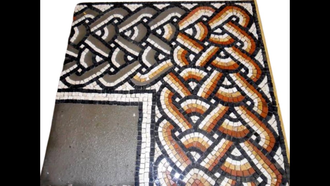 Freehand Roman Geometric Mosaic Pattern - Double, interwoven opposing ...