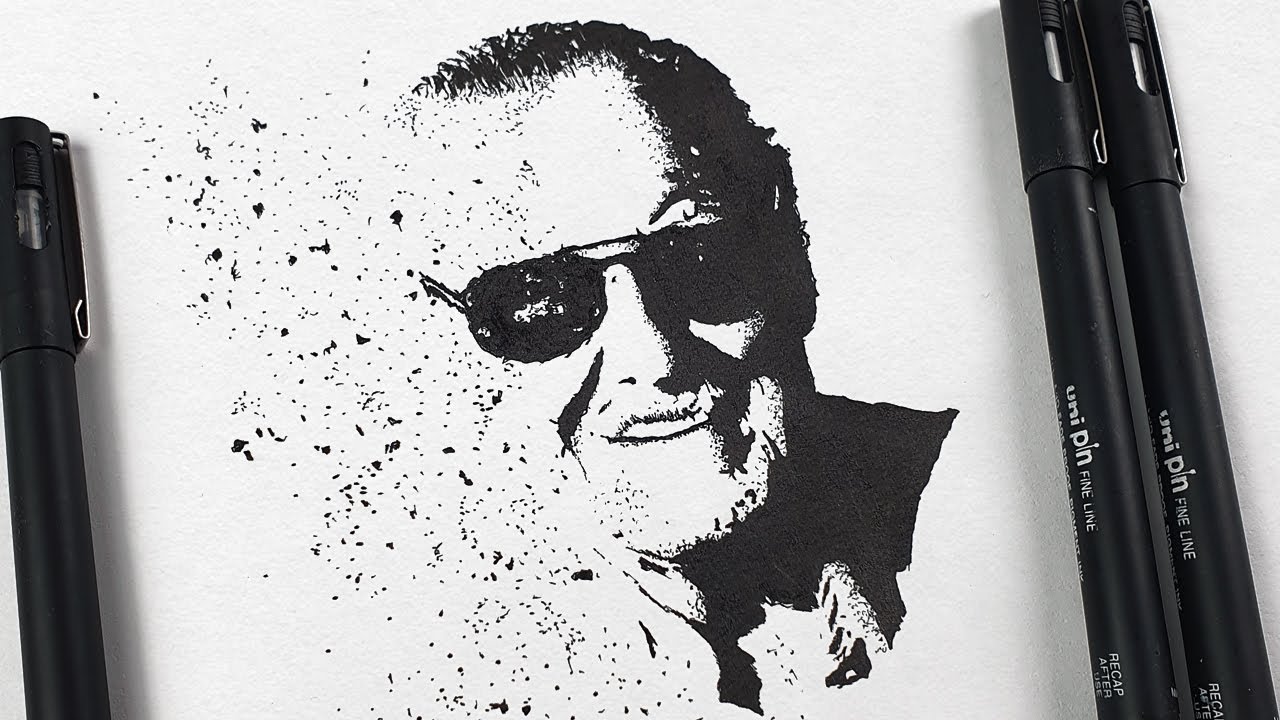 Easy drawing Stan Lee - Marvel | INK ART - YouTube