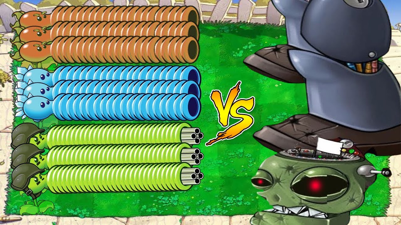 Gatling Pea Vs Snow Pea Vs Repeater Vs All Zombies Vs Dr Zomboss Plants ...