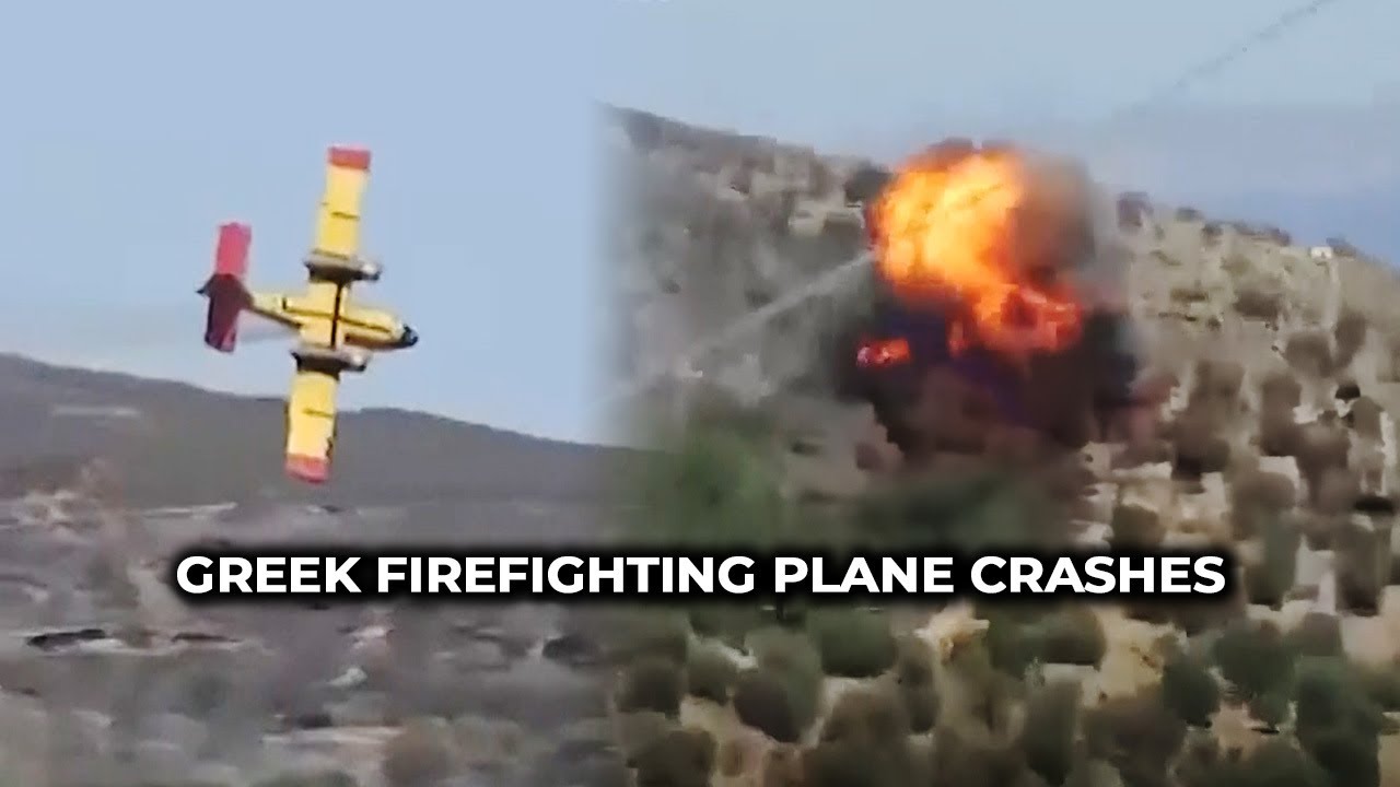 Greek Firefighting Plane Crashes - YouTube