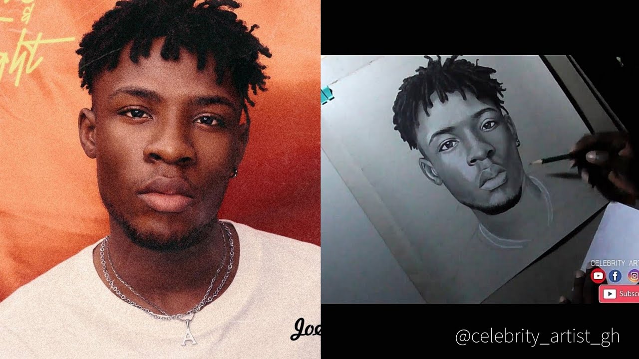 Drawing Joeboy |Celebrity Artist Gh | speed drawing - YouTube