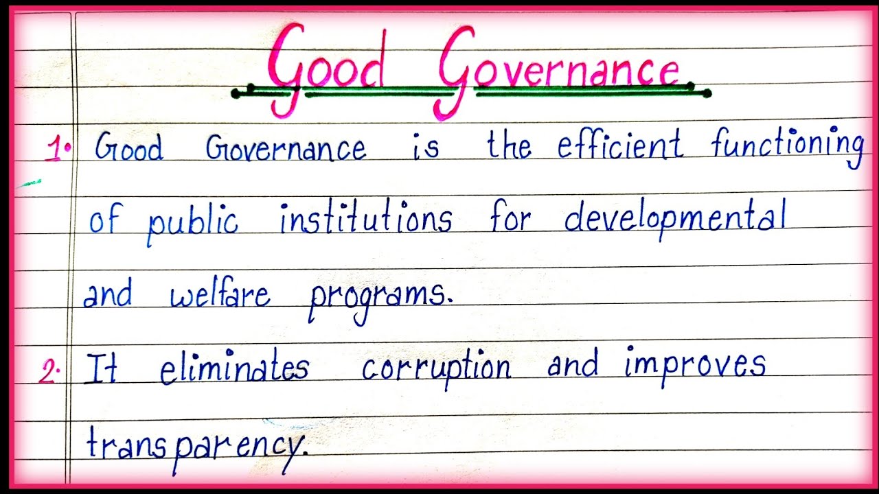 10 Lines on Good Governance| What is Good Governance| - YouTube