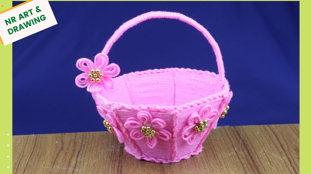 Amazing DIY Fruits Basket Making Ideas Using Waste Materials | Woolen ...