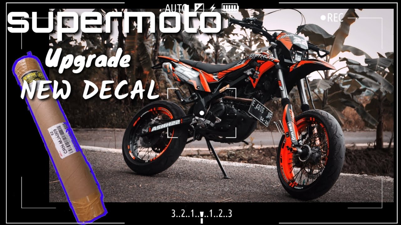 NEW DECAL SUPERMOTO || UPGRADE KAWASAKI D TRACKER - YouTube