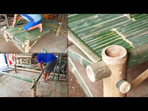 cocok buat santai..!! membuat amben/lincak dari bambu