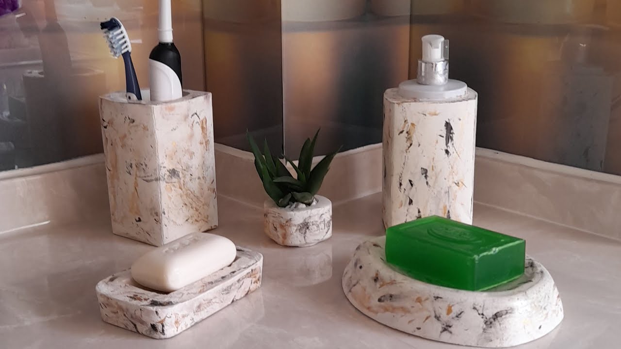 10 ₺ ye Banyo Seti /Make Bathroom Set With Cement#diy #kendinyap# ...