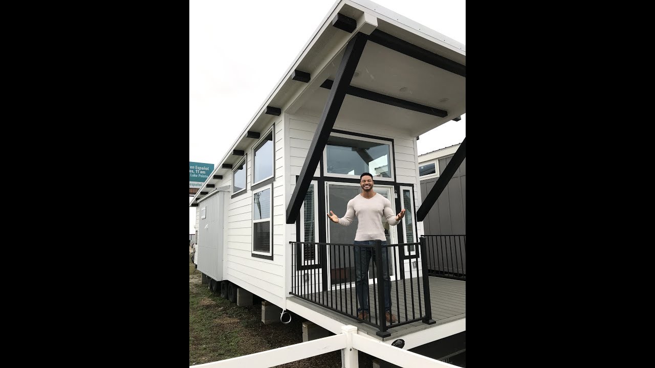 Creative Farmhouse Style Tiny Home with a Wedge Roof - YouTube