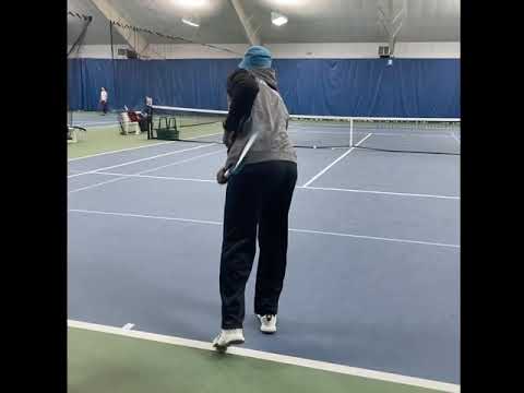 Teaching student how to serve the trophy position - YouTube