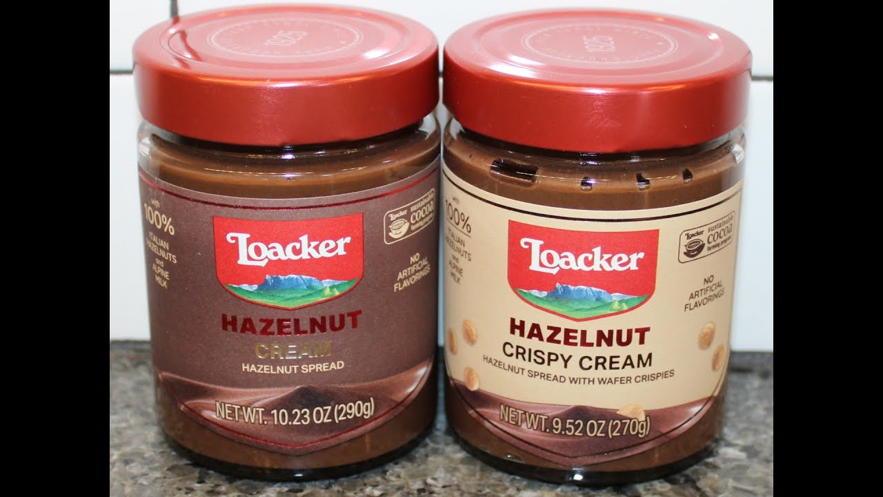 Loacker Hazelnut Spread: Hazelnut Cream & Hazelnut Crispy Cream Review - YouTube