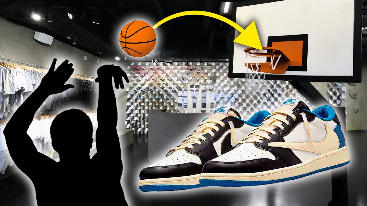 MAKE THE SHOT WIN FREE SNEAKERS!! - YouTube