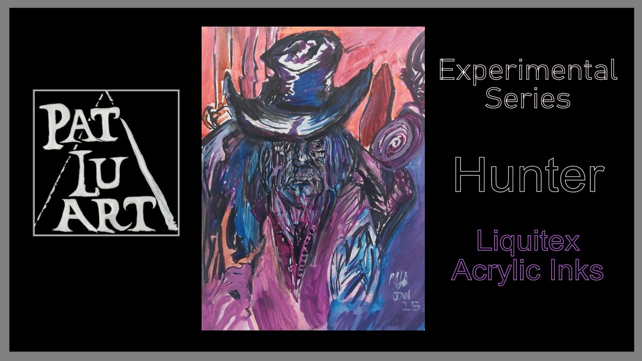 Experimental Series: Creating 'Hunter' Ink Drawing with Liquitex ...