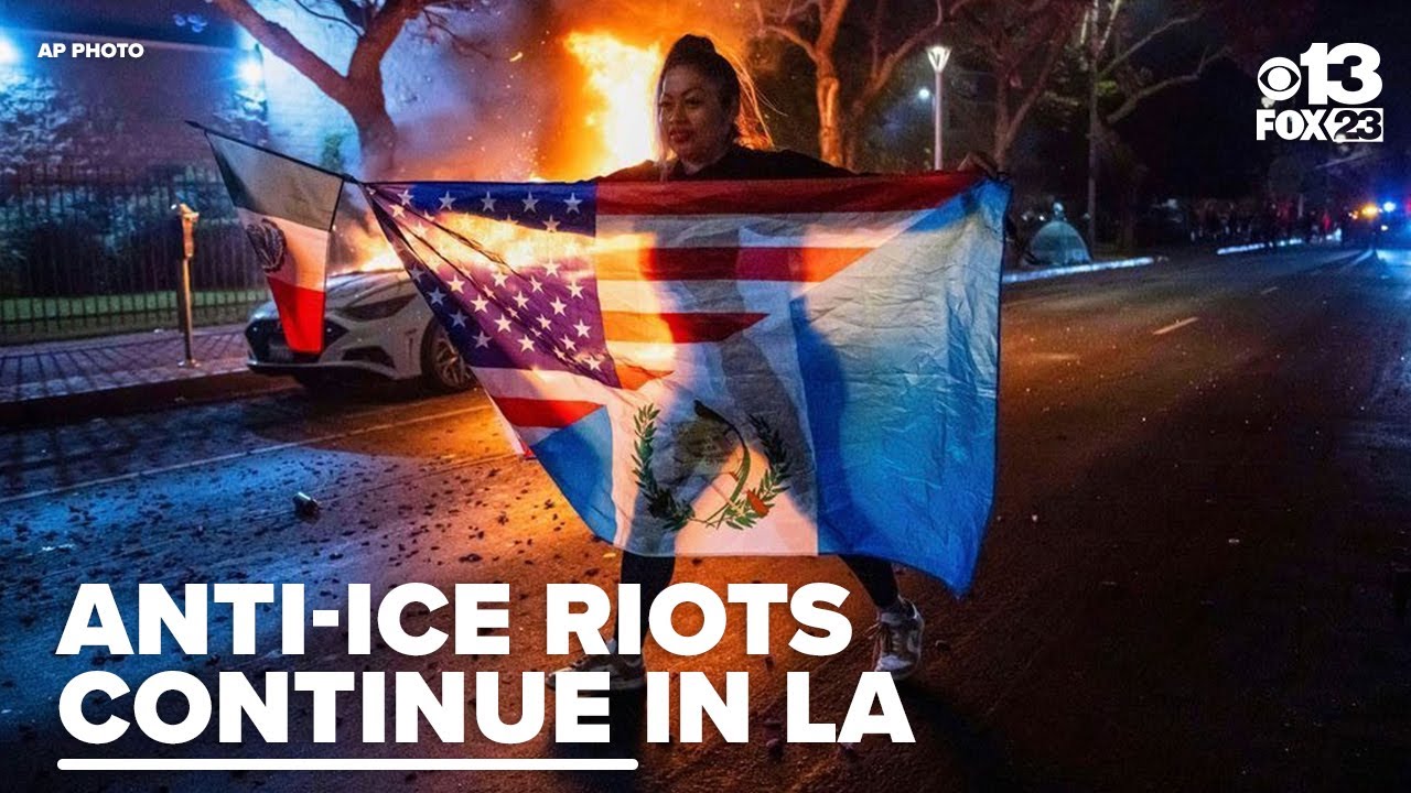 Anti-ICE riots continue for fifth day in LA as Trump doubles National ...