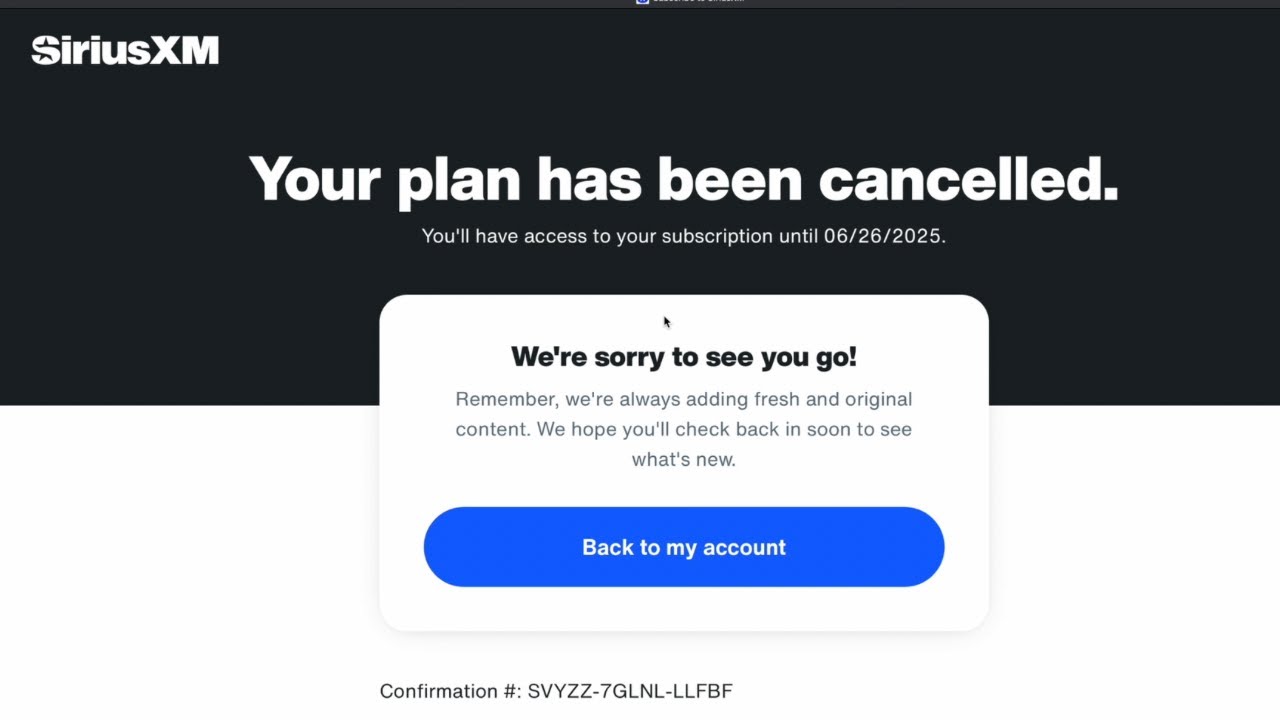 How to Cancel SiriusXM Subscription Plan - YouTube