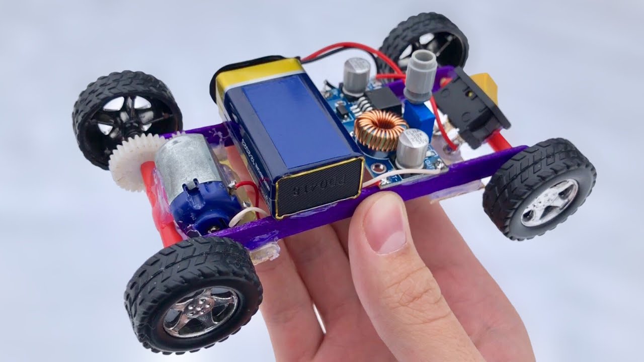 How to Make Battery Car - Amazing Mini Electric Car - DIY for Kids ...