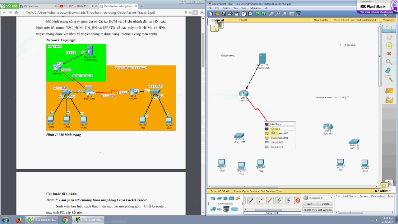 Bài tập vẽ sơ đồ mạng với Cisco Packet Tracer - YouTube