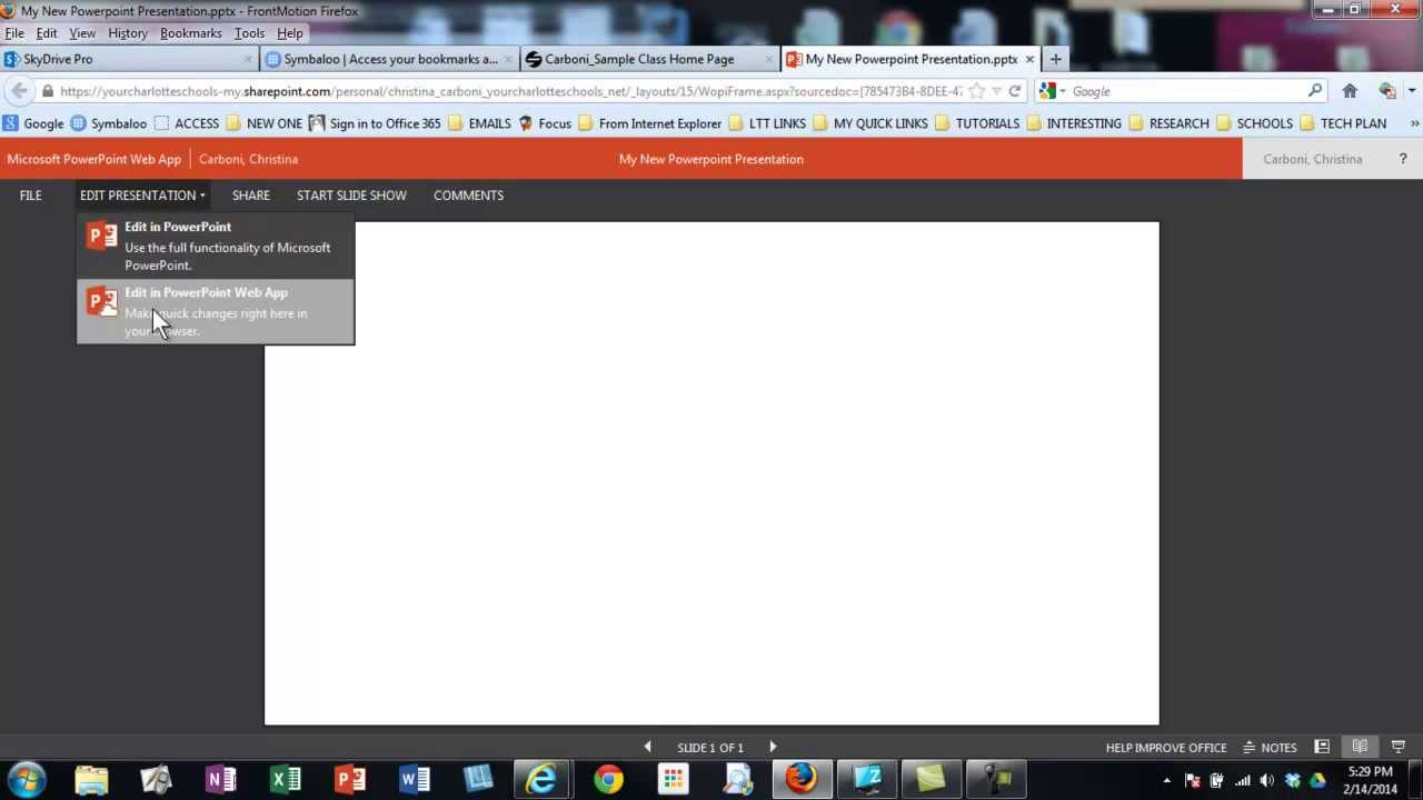 MS Office 365 Web App: PowerPoint Presentation_Link to Edline Course Page_CCPS_2:19M - YouTube