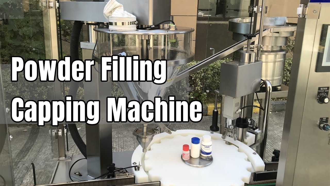 Automatic powder filling and capping machine/Auger powder filler - YouTube