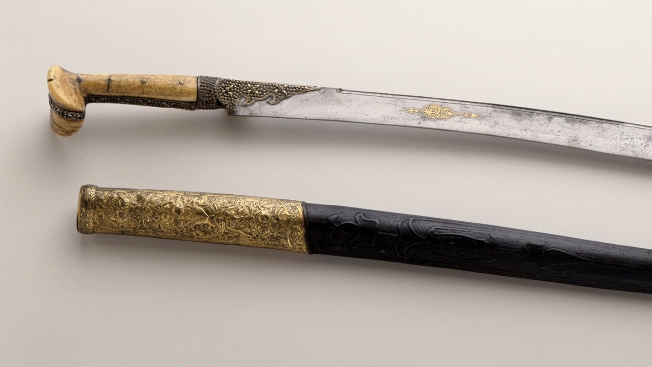 Turkish Yataghan with Scabbard - Türk Yatağanı ile Kını - YouTube